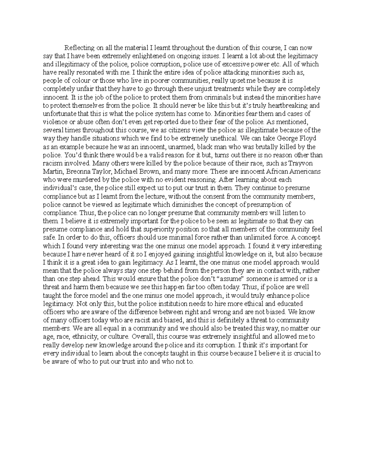 Reflection 10 - Reflecting on all the material I learnt throughout the ...