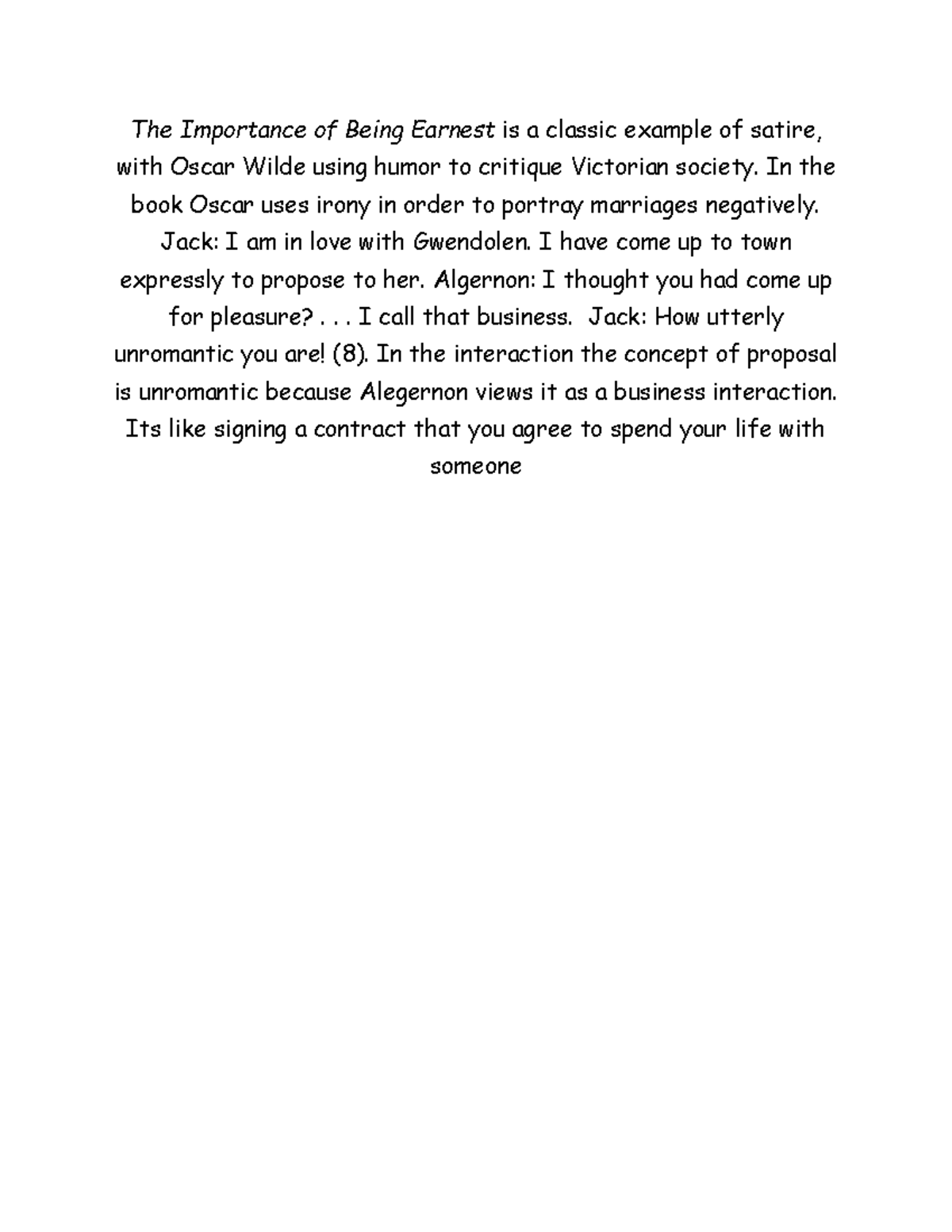 Ernest - Work - The Importance of Being Earnest is a classic example of ...