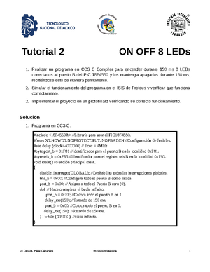 T4 Directiva Fixed - practicas - Tutorial 4 Directiva Fixed IO Realizar un programa en CCS C ...