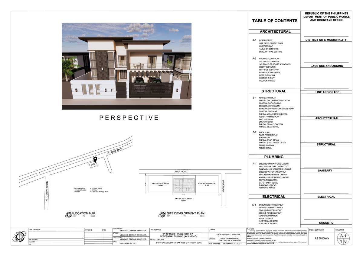 2-Storey Perspective - CIVIL ENGINEER: ####### PRC REG NO: VALIDITY ...