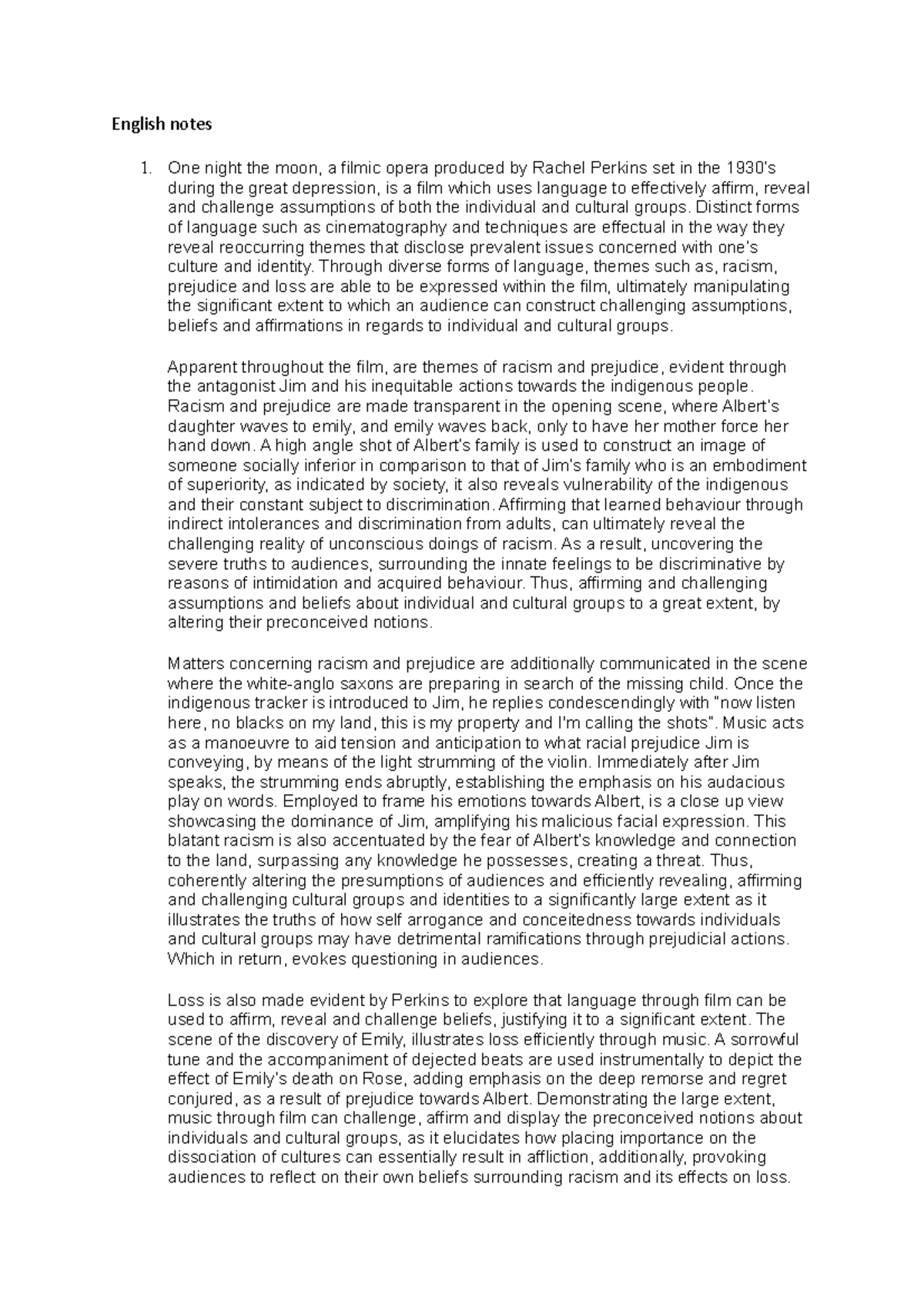 English notes - One night the moon, a filmic opera produced by Rachel ...