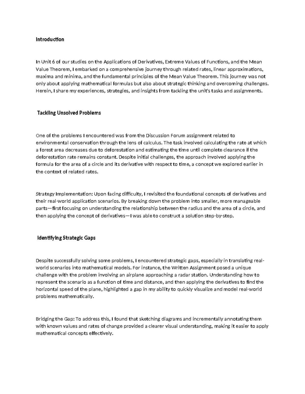 Learning Journal Unit 6 - Introduction In Unit 6 of our studies on the ...