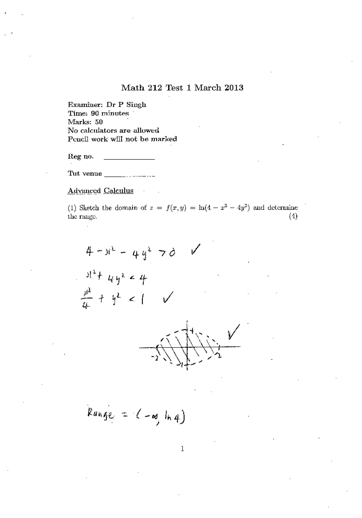 2013 Test1Sol - Math212 Test1 Solutions - MATH212 - Studocu