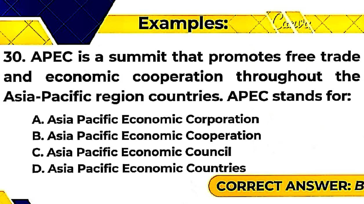 MATH936 139 - Udjx - Examples: 30. APEC is a summit that promotes free ...