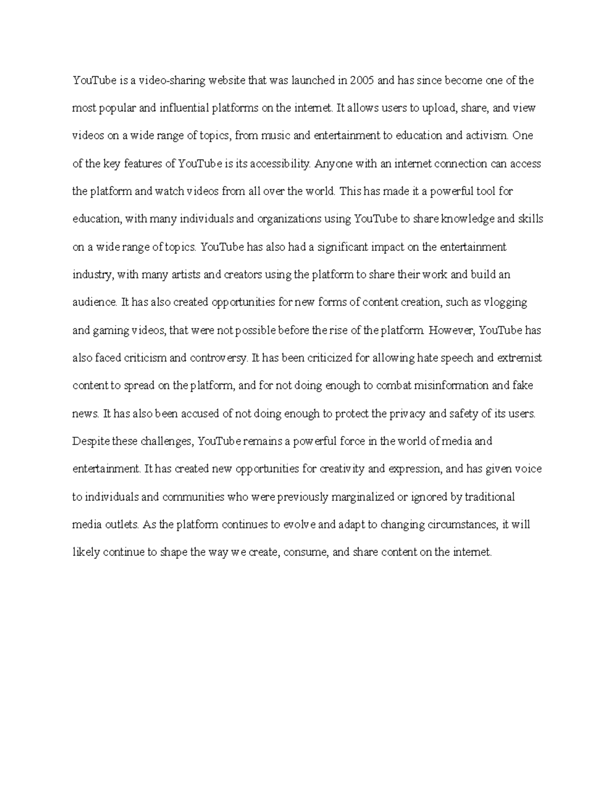 Youtube - YouTube is a video-sharing website that was launched in 2005 ...