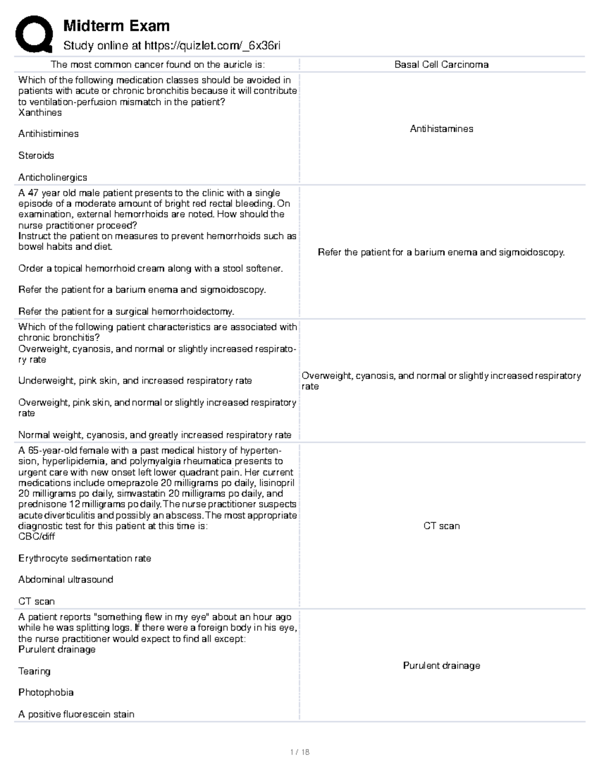 midterm info for care of adult 1 - Study online at quizlet/_6x36ri The most common cancer found ...