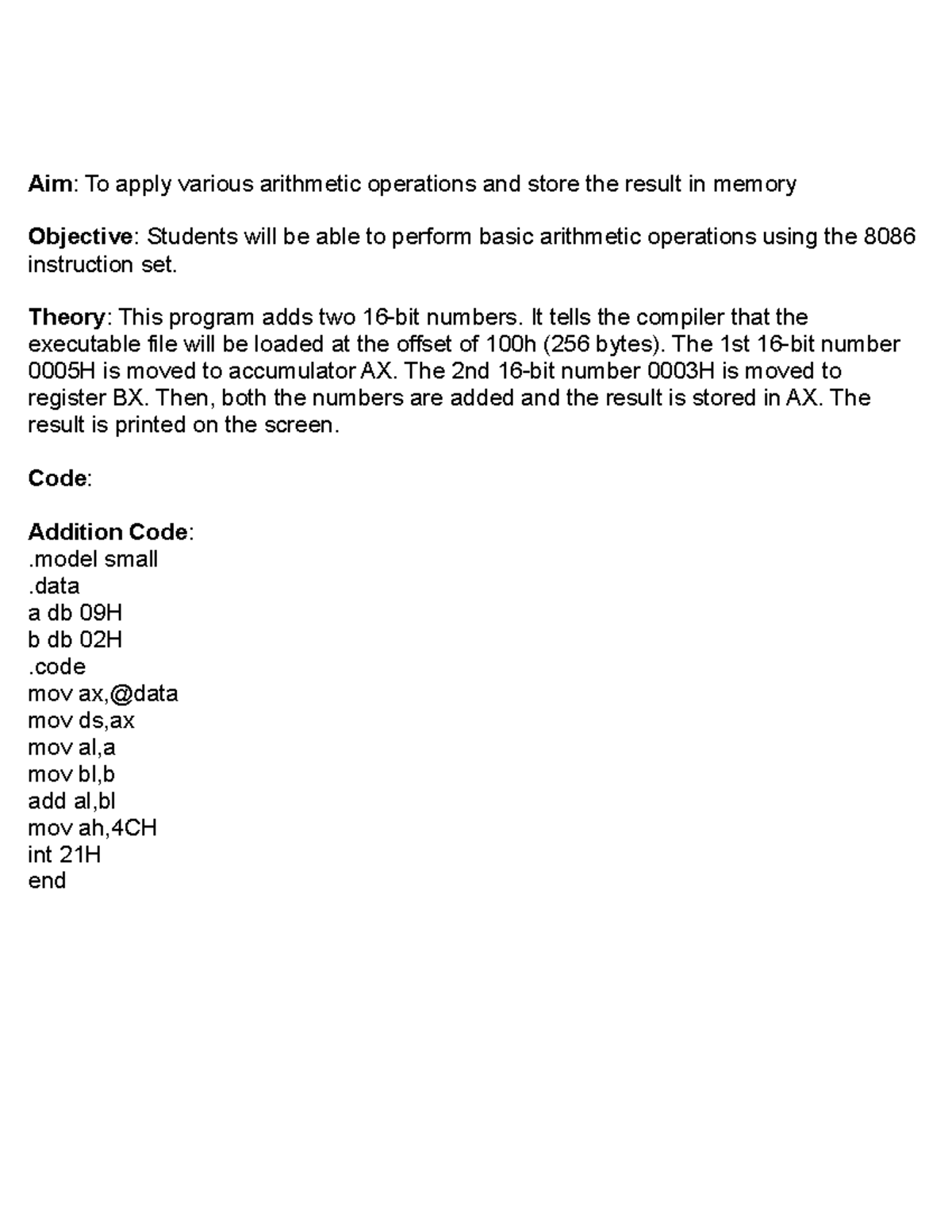 How To apply various arithmetic operations and store the result in ...