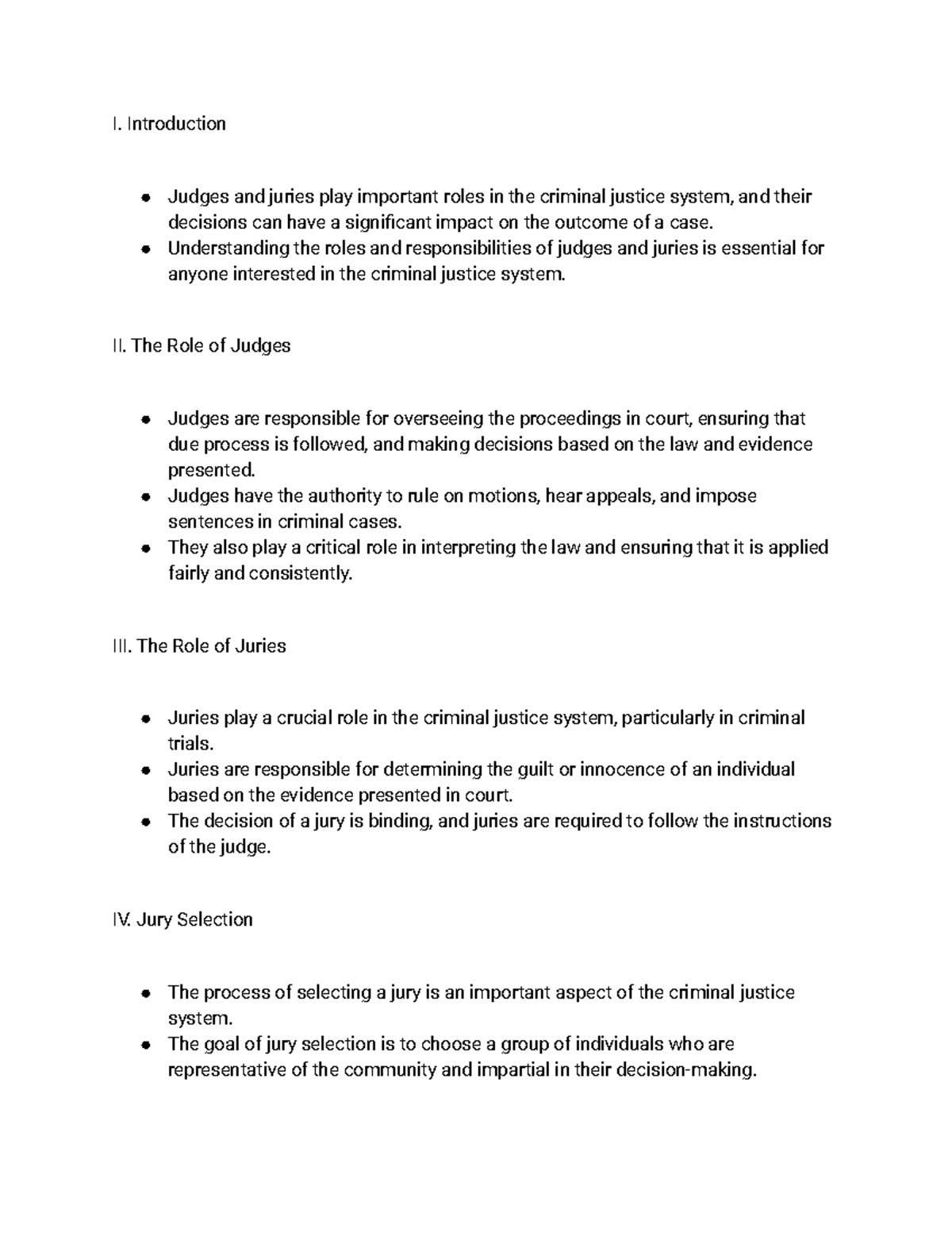 Judges and Jurors - Dr. Coppola - I. Introduction Judges and juries ...