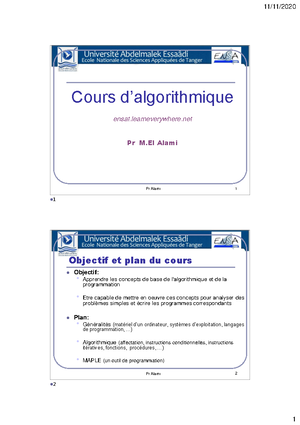 Corre série 1 - corrigé TD1: structures conditionnelles - 1. Exercice 1: ALGORITHME : Calcule le ...