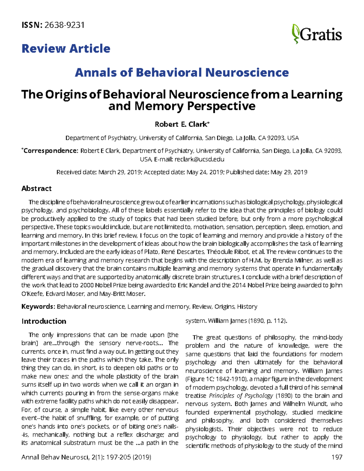 The Origins of Behavioral Neuroscience - Annals of Behavioral ...