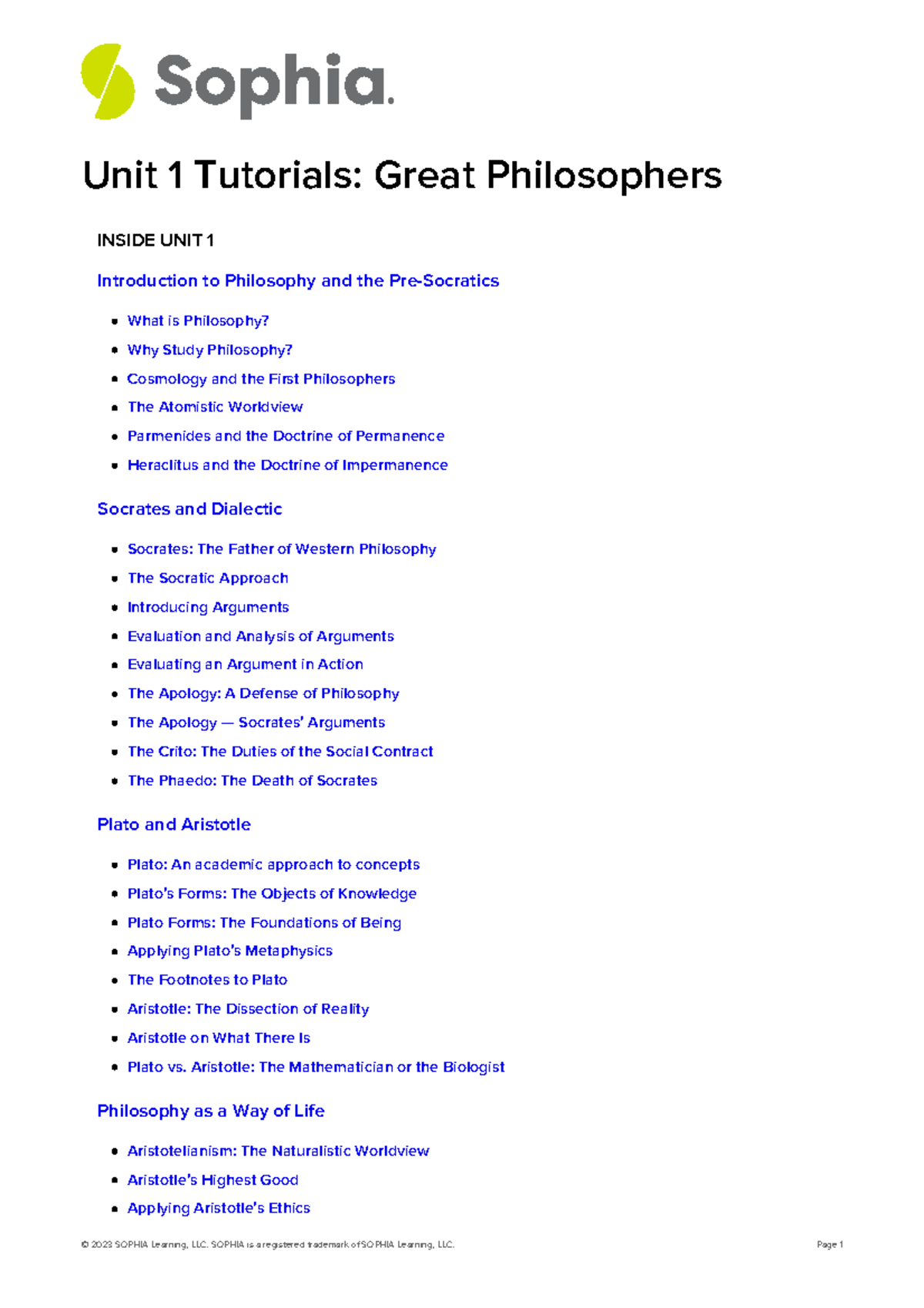 Unit 1 tutorials great philosophers - Unit 1 Tutorials: Great ...