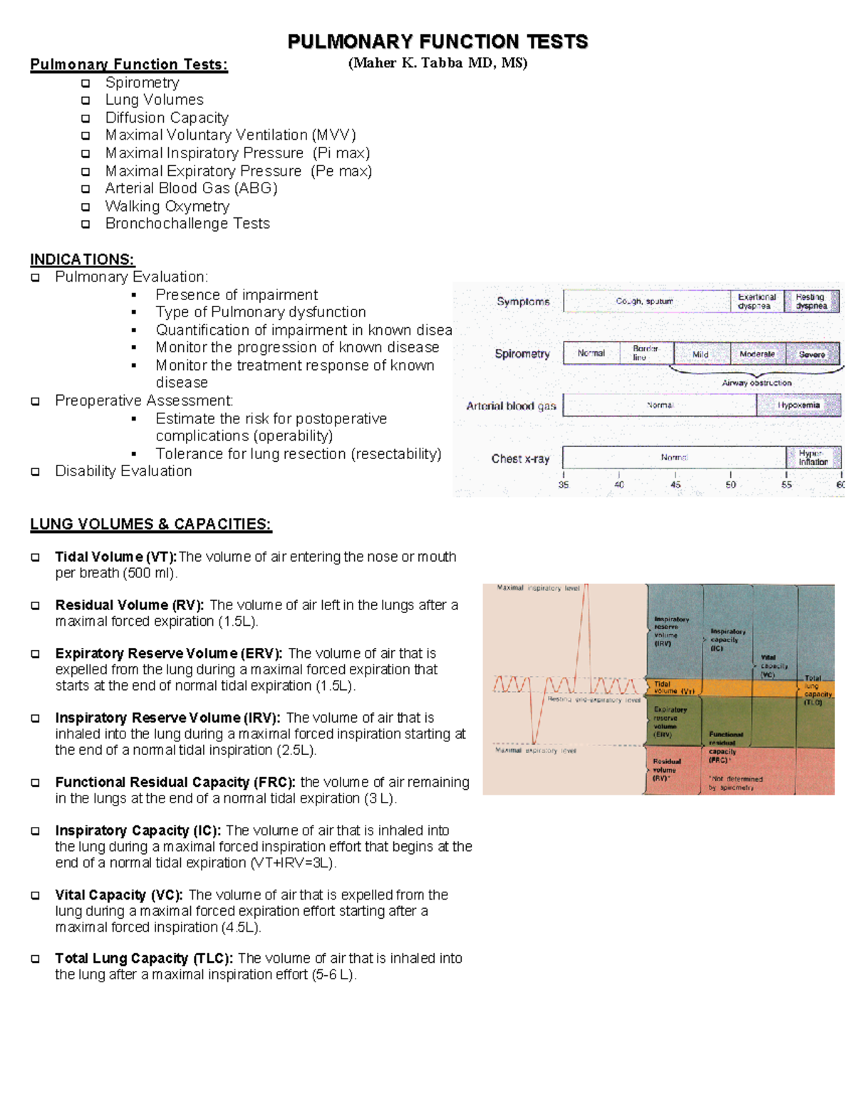 PFT 2 - PFT 2 - Pulmonary Function Tests: Spirometry Lung Volumes ...