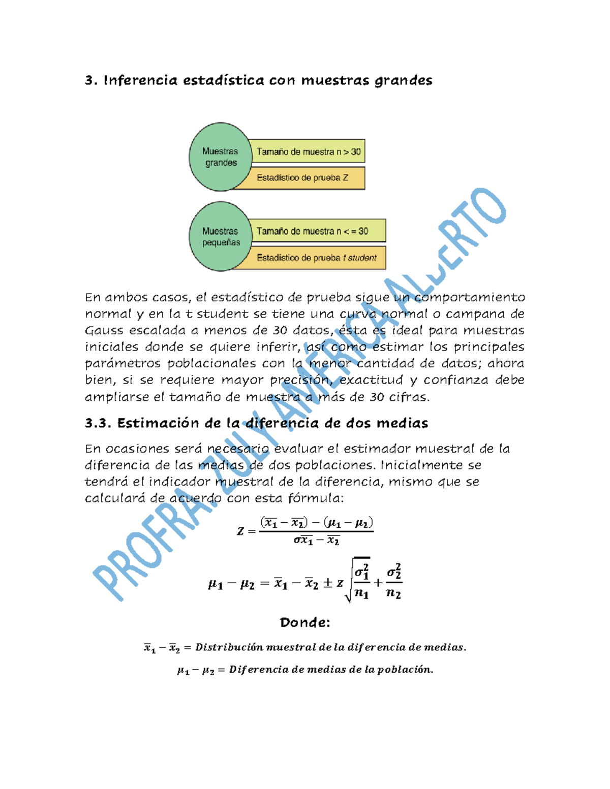 Diferencias de medias y Distribución binomial - 3. Inferencia estadística con muestras grandes ...