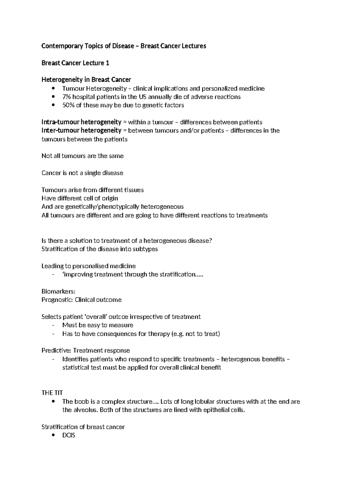 Contemporary Topics of Disease Breast Cancer Lecture 1 - Contemporary ...