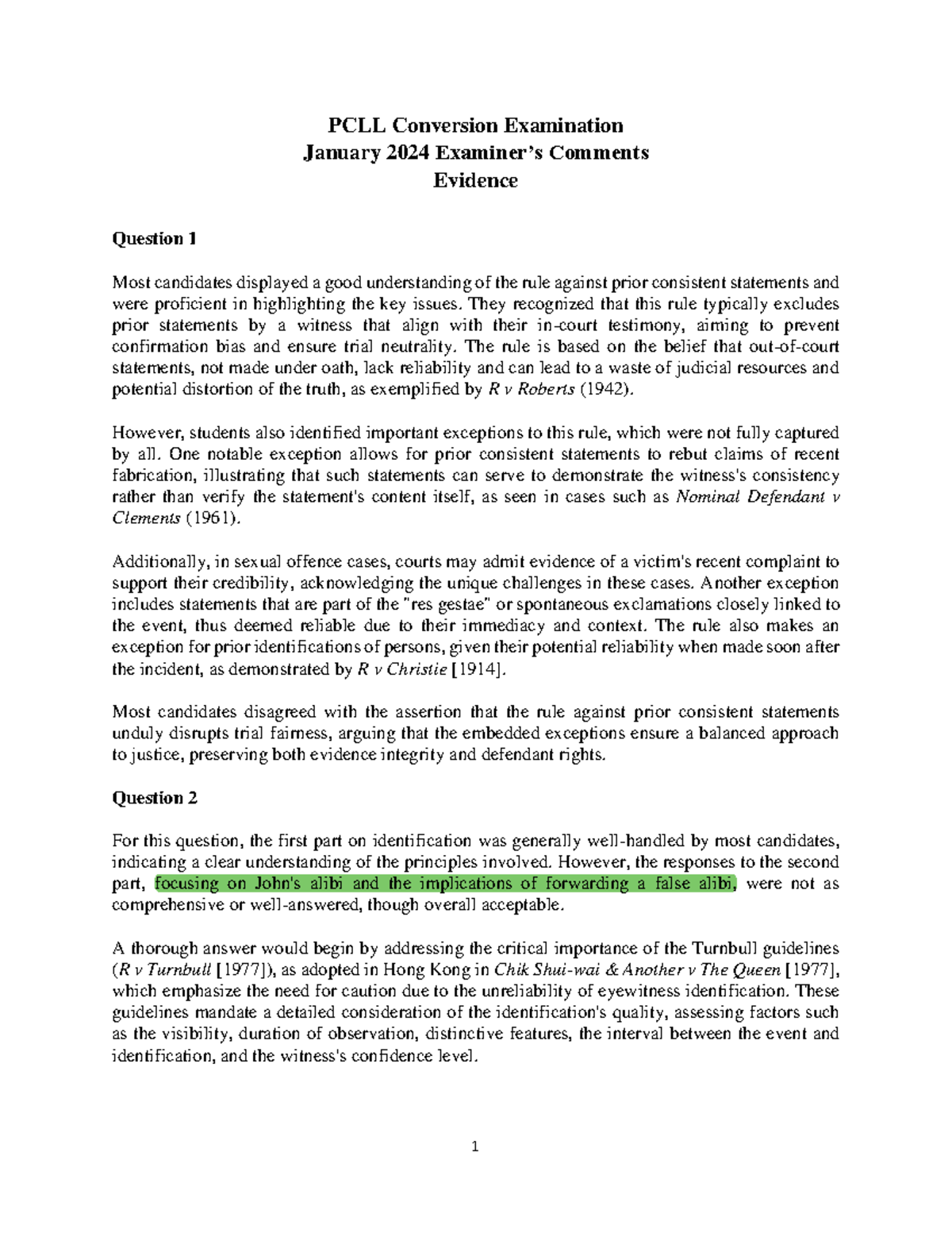 (32) 2401 Evidence - asdf - PCLL Conversion Examination January 2024 ...