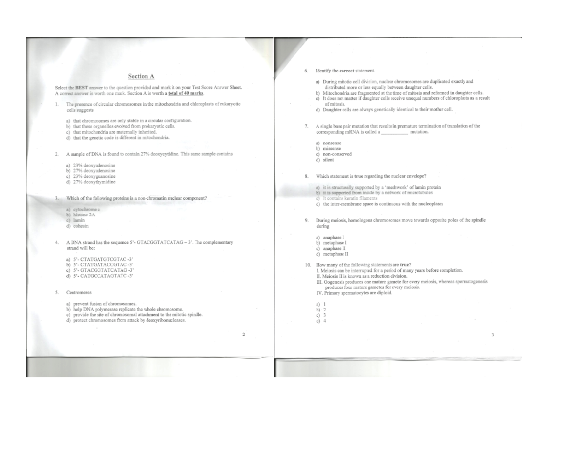 BIOL 1090 - Final Exam - BIOL 1090 - Studocu