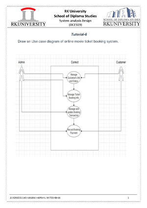 Sad tutorial-1 - done - School of Diploma Studies System analysis ...
