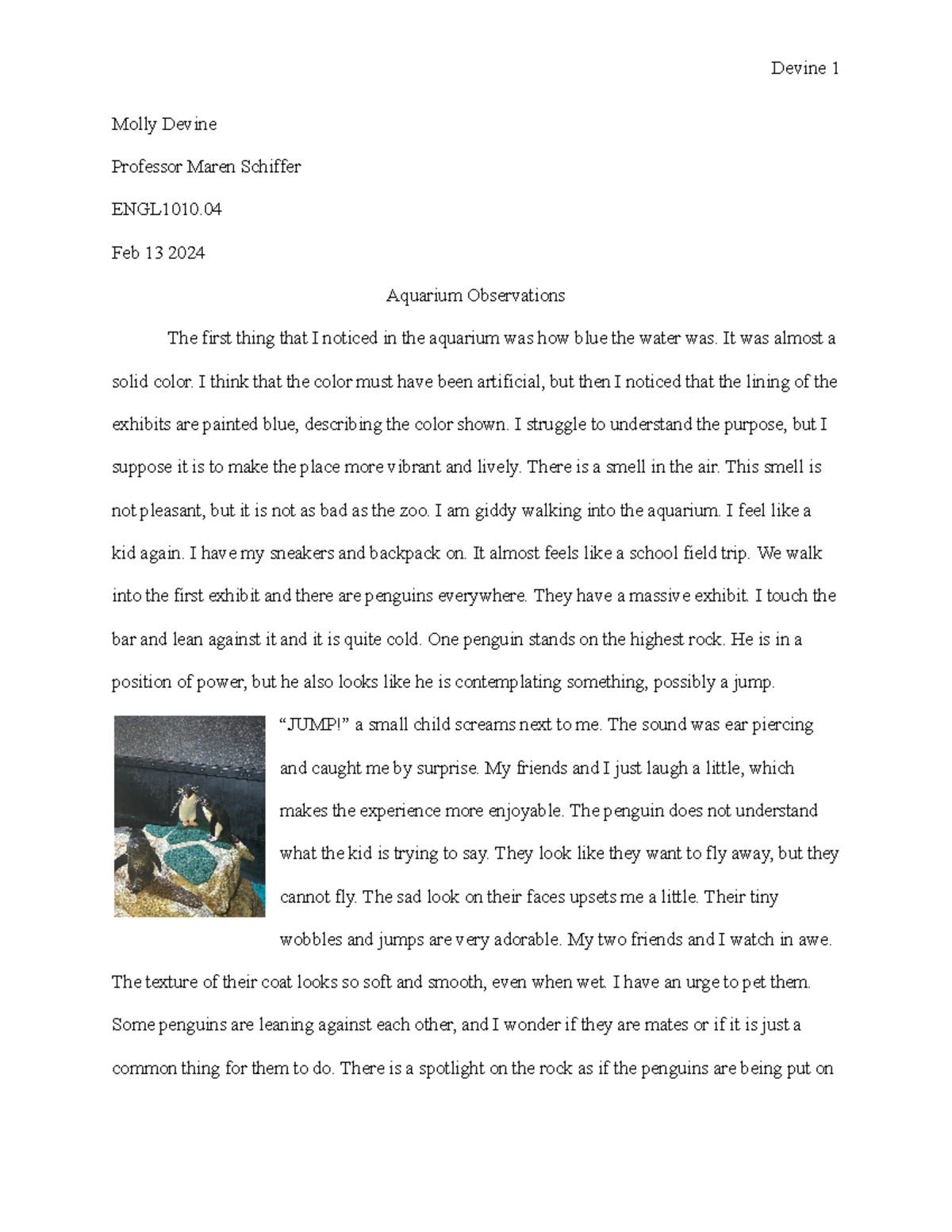 Exploration of a place observation notes-2 - Molly Devine Professor ...