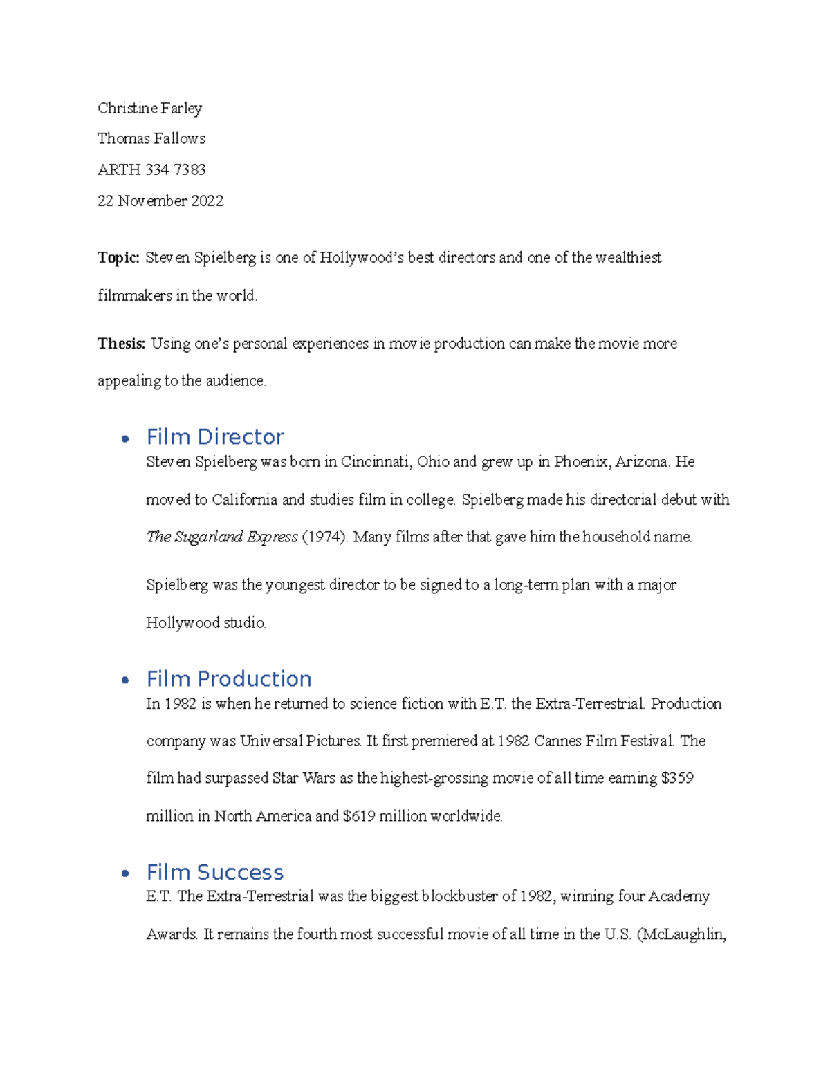 Stage 2 Outline and Resources - Christine Farley Thomas Fallows ARTH ...