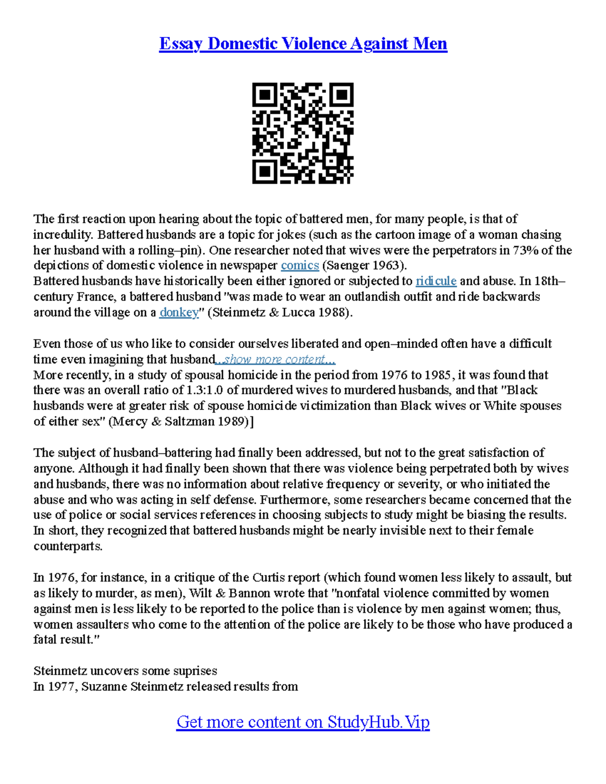 Domestic Violence Essay Topics - Essay Domestic Violence Against Men ...