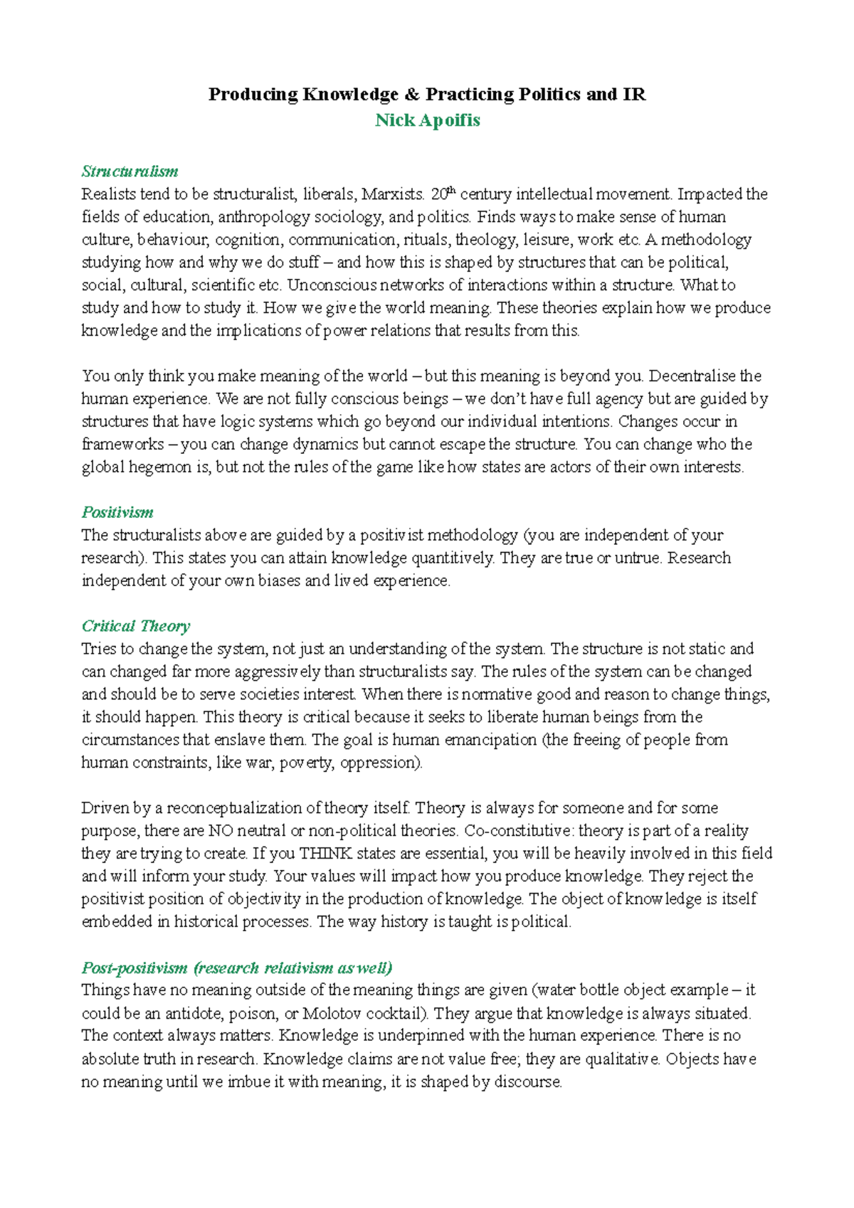 9) Producing Knowledge - 20th century intellectual movement. Impacted ...