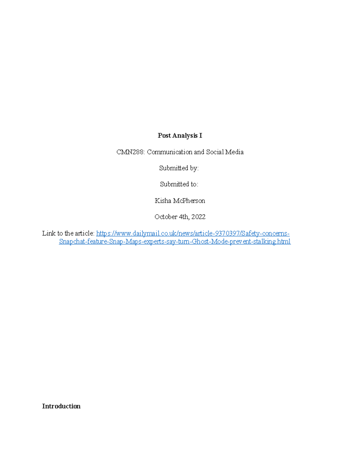 Post Analysis 1 - co/news/article-9370397/Safety-concerns- - Studocu