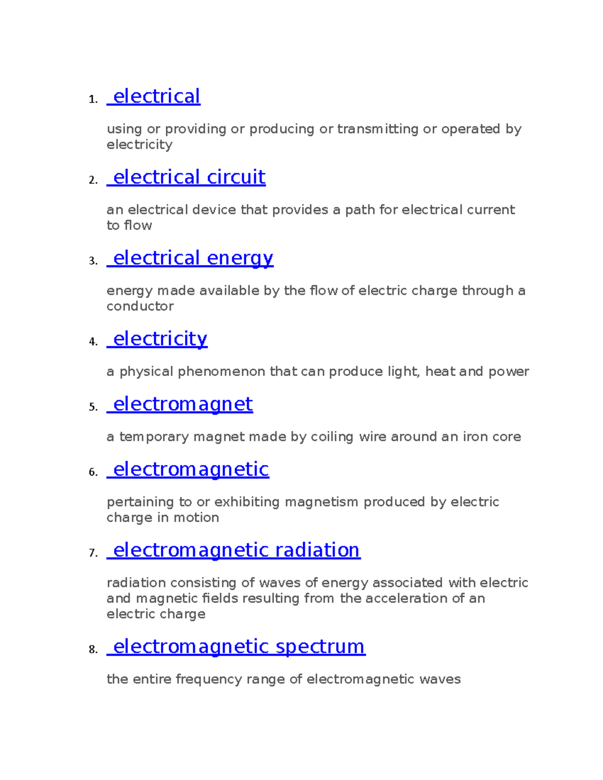 Phy 31 - physics notes, very helpful! - 1. electrical using or ...