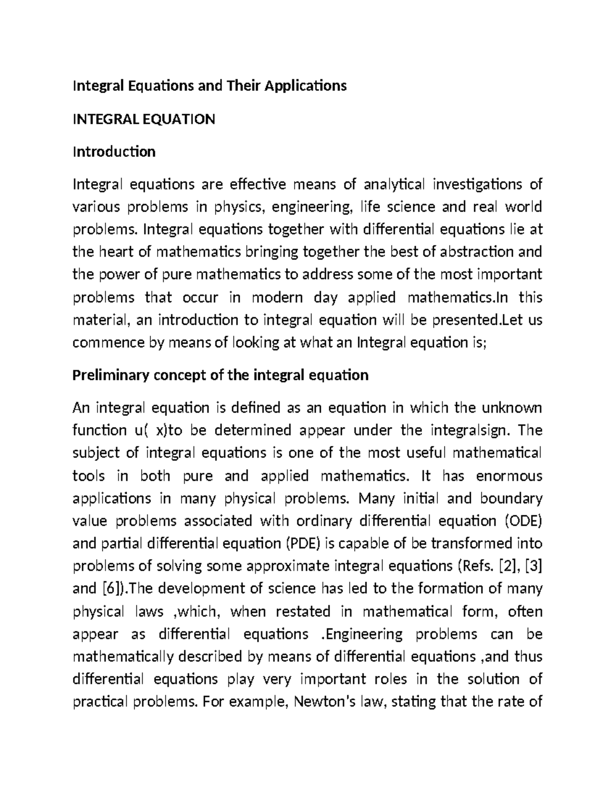 Integral Equation (Repaired) - Integral Equations and Their ...