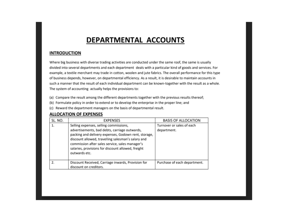 Departmental Accounting - Financial Accounting II - Studocu