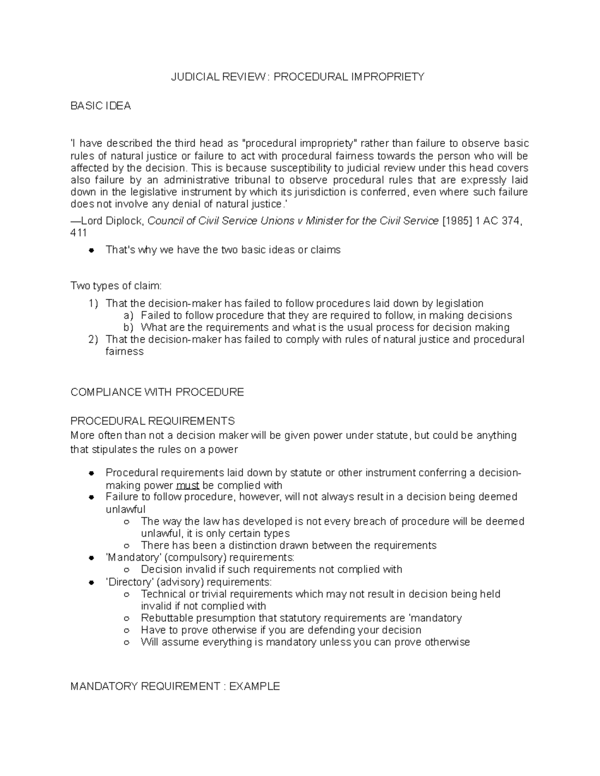 Judicial Review Procedural Impropriety - JUDICIAL REVIEW : PROCEDURAL ...