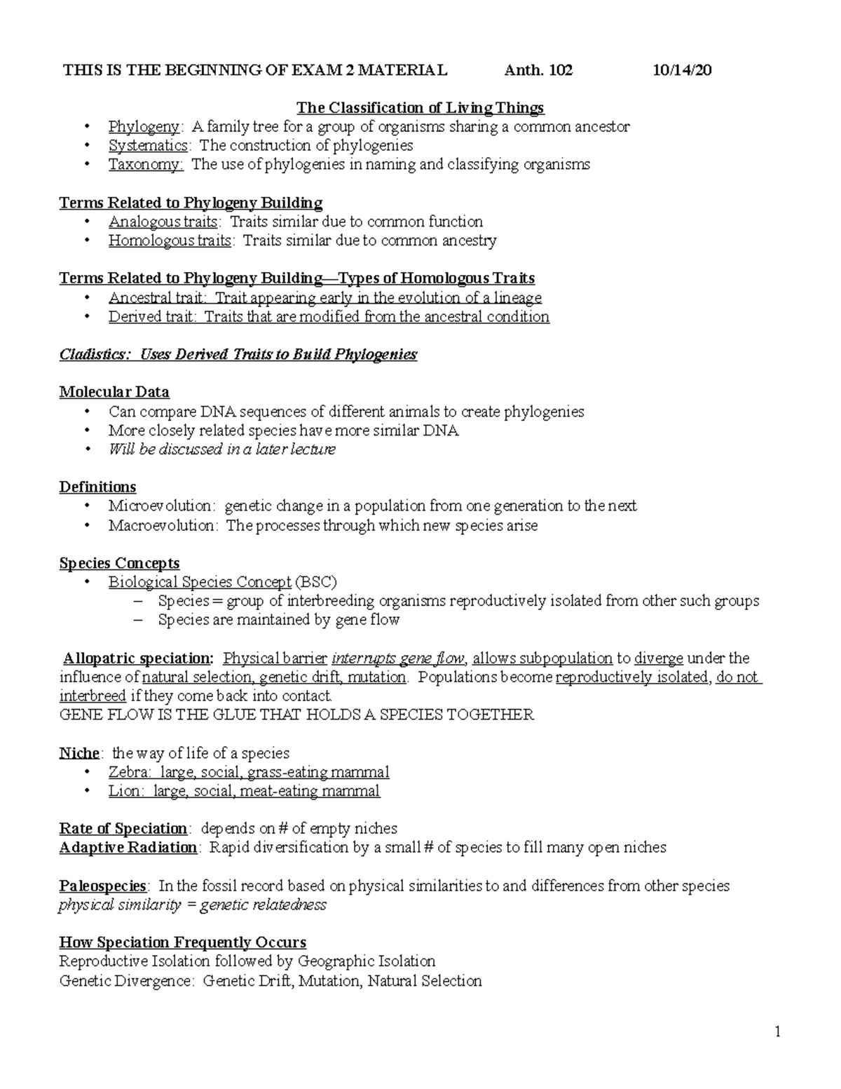 10-14 Lecture - Professor Tom Plummer - THIS IS THE BEGINNING OF EXAM 2 ...