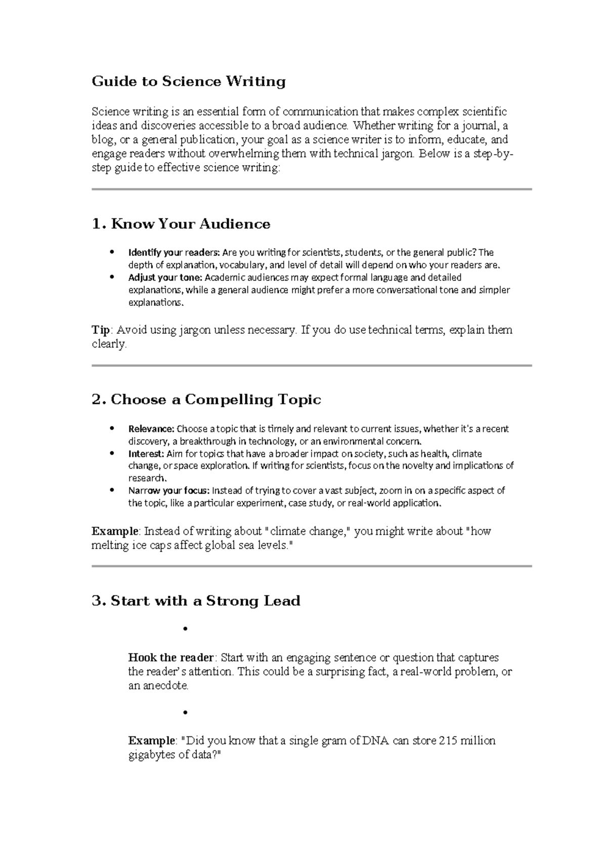 Actual Sample - Copy - notes - Guide to Science Writing Science writing ...