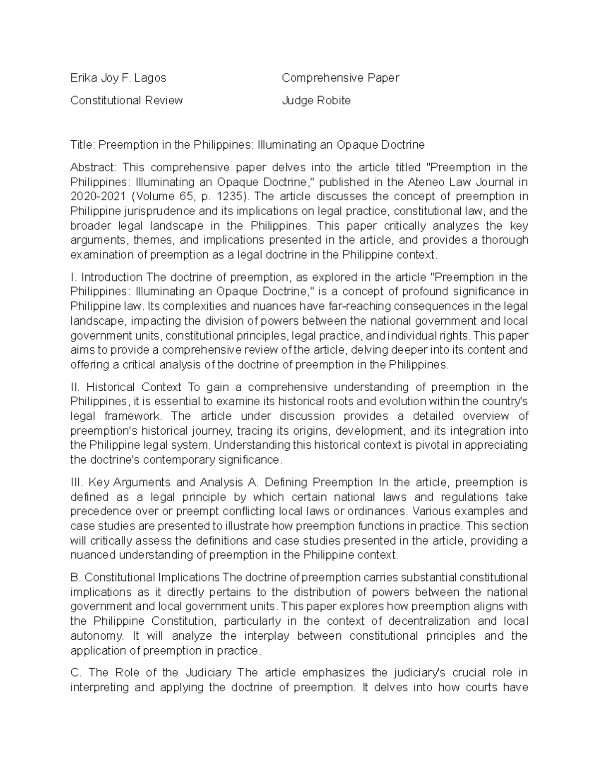 Erika Joy Lagos (Comprehensive Paper) - Erika Joy F. Lagos ...