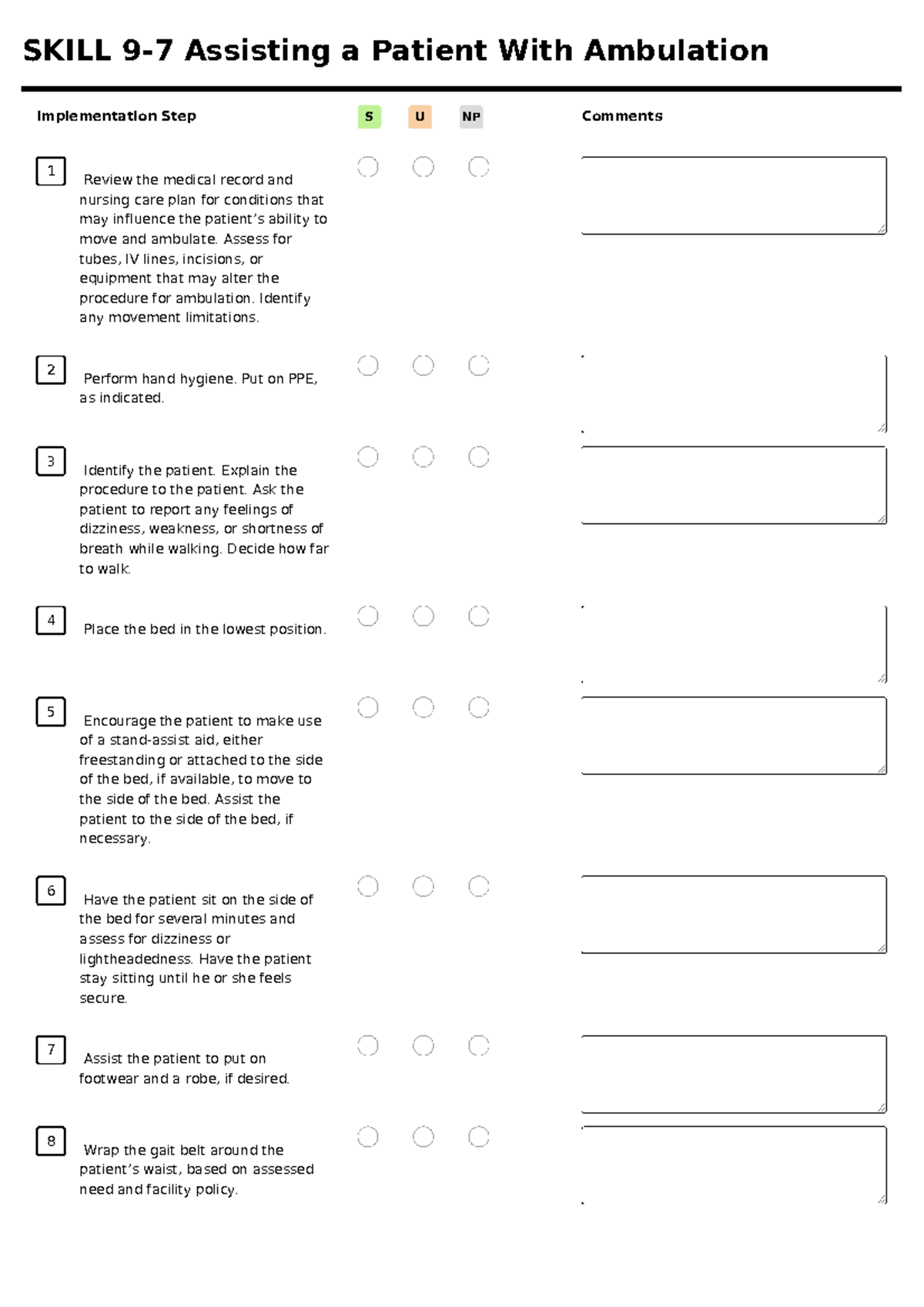 Skill 9 7 Assisting a Patient With Ambulation - SKILL 9-7 Assisting a ...
