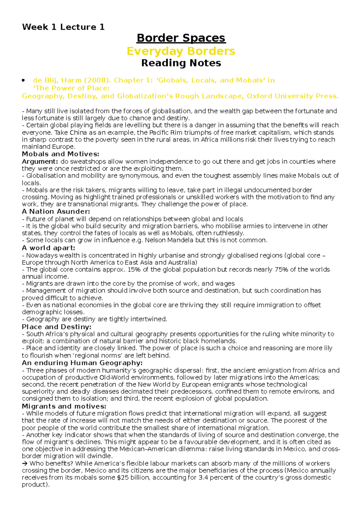 Week 1 Lecture 1 everyday borders - Week 1 Lecture 1 Border Spaces ...