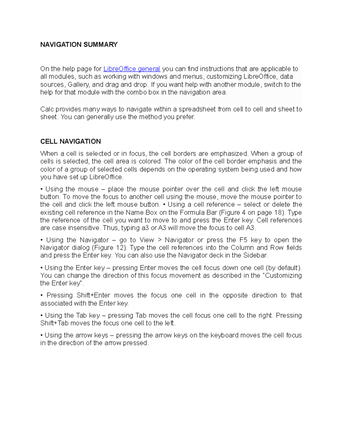 Navigation Summary - How to navigate LOC - NAVIGATION SUMMARY On the ...