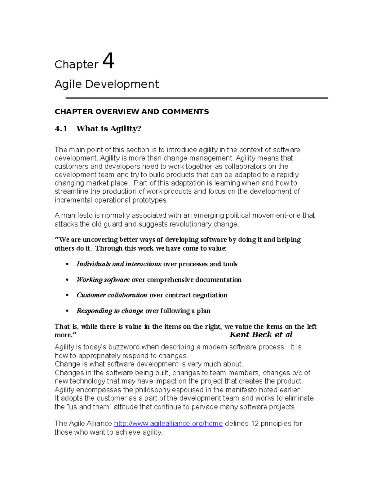 Ch04 Agile Development - Chapter 4 Agile Development CHAPTER OVERVIEW ...