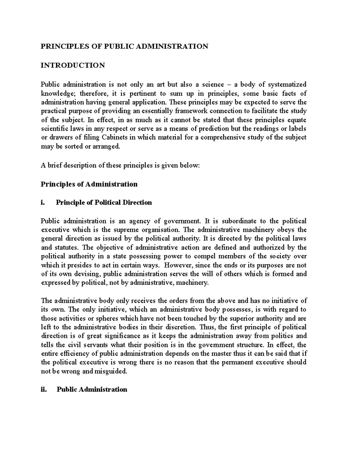 Public Administration 101 (13) - PRINCIPLES OF PUBLIC ADMINISTRATION ...