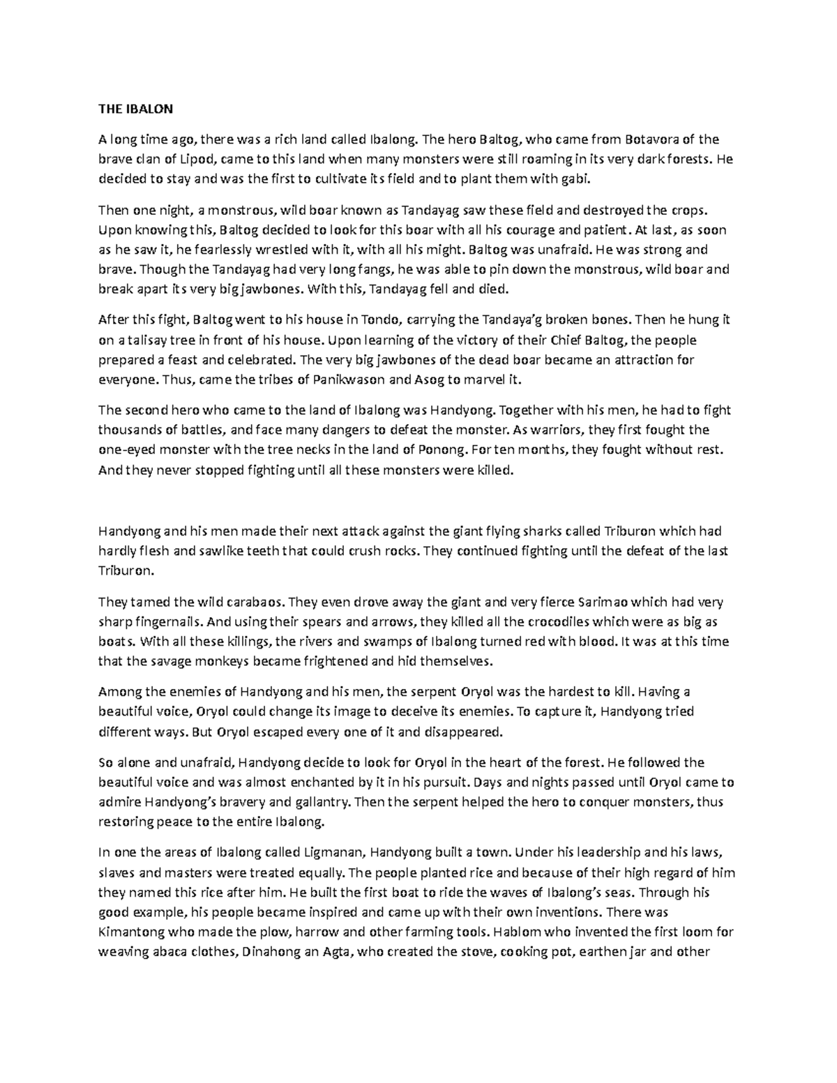 21ST Century - module - THE IBALON A long time ago, there was a rich ...
