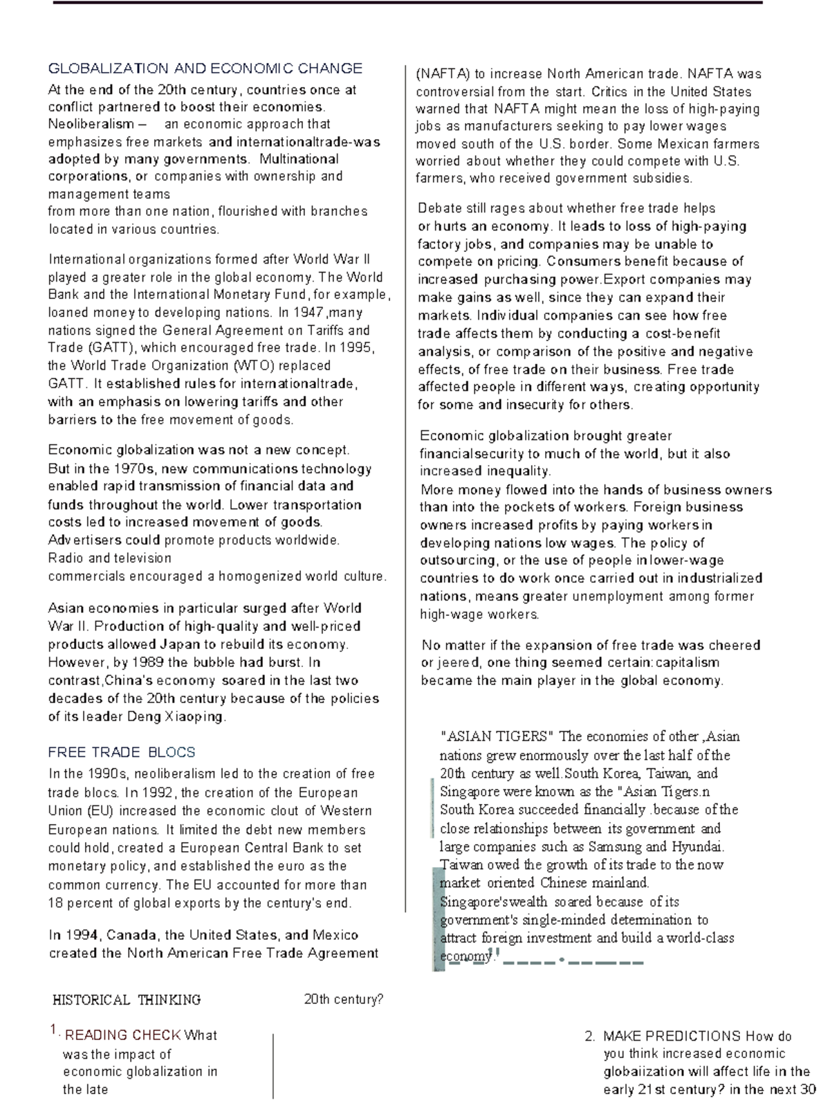 Ch29 4 3 - chapter 29 4.3 - ·-"-·- GLOBALIZATION AND ECONOMIC CHANGE At the end of the 20th ...