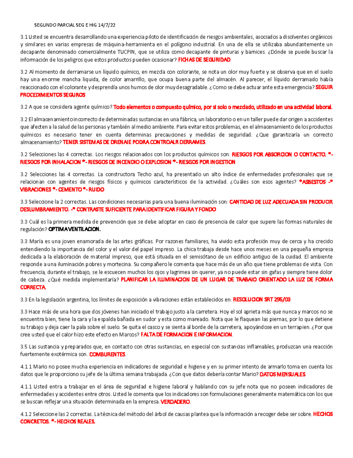 2do Parcial SEG E HIG 14 - listooo - SEGUNDO PARCIAL SEG E HIG 14/7/ 3 Usted se encuentra - Studocu