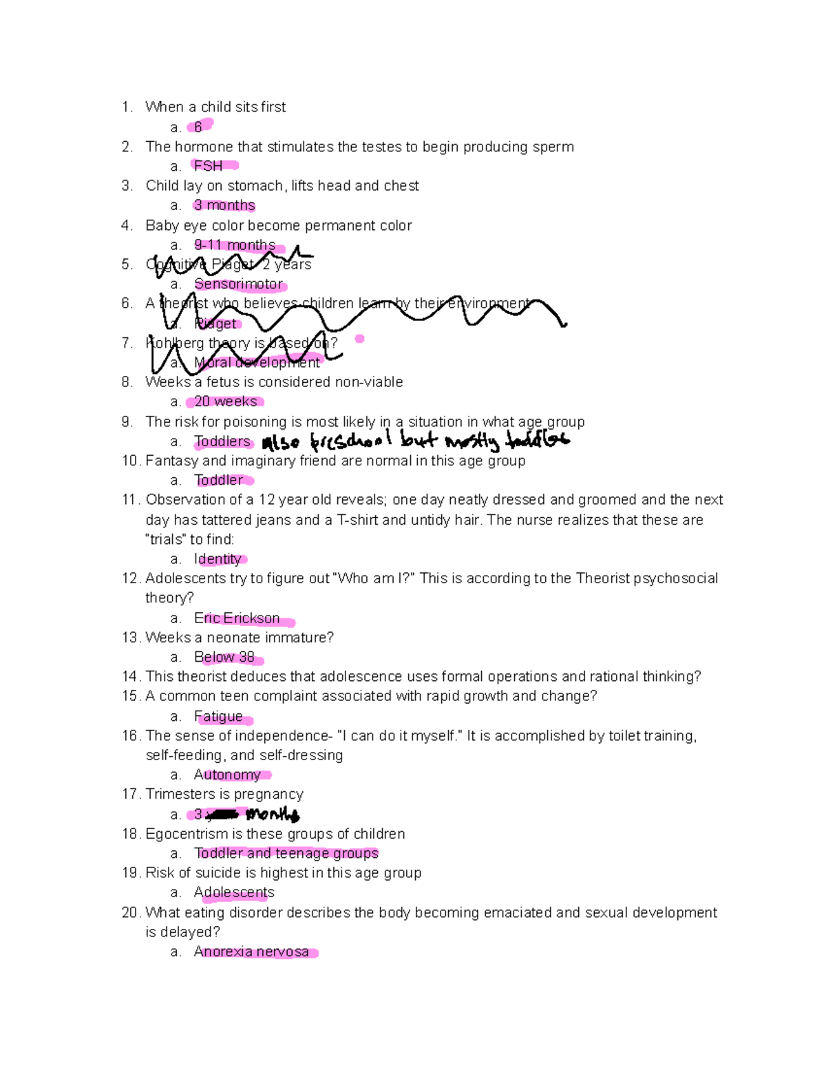 Exam 1 Jeopardy game answers - When a child sits first a. 6 The hormone ...