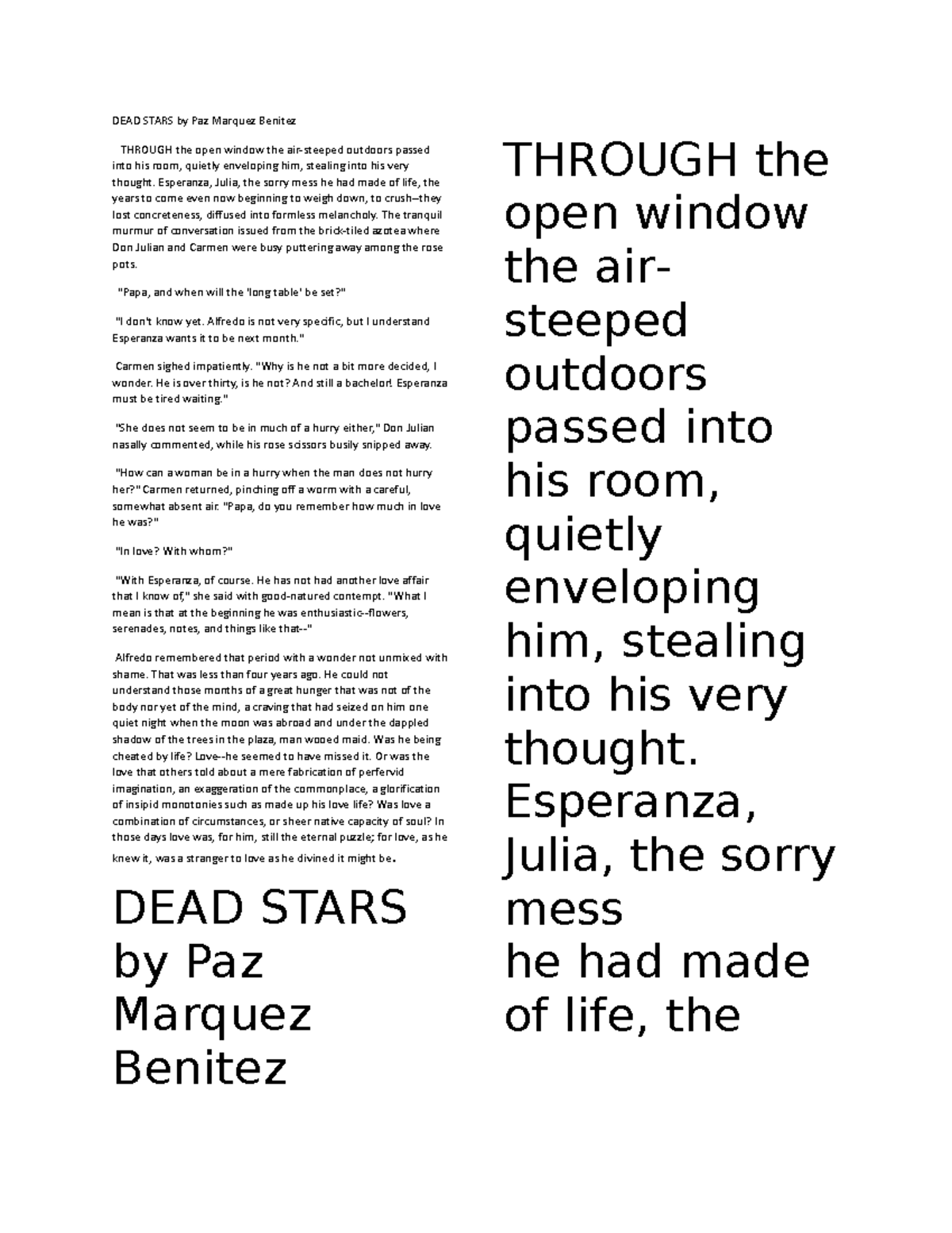 DEAD Stars by Paz Marquez Benitez - DEAD STARS by Paz Marquez Benitez ...