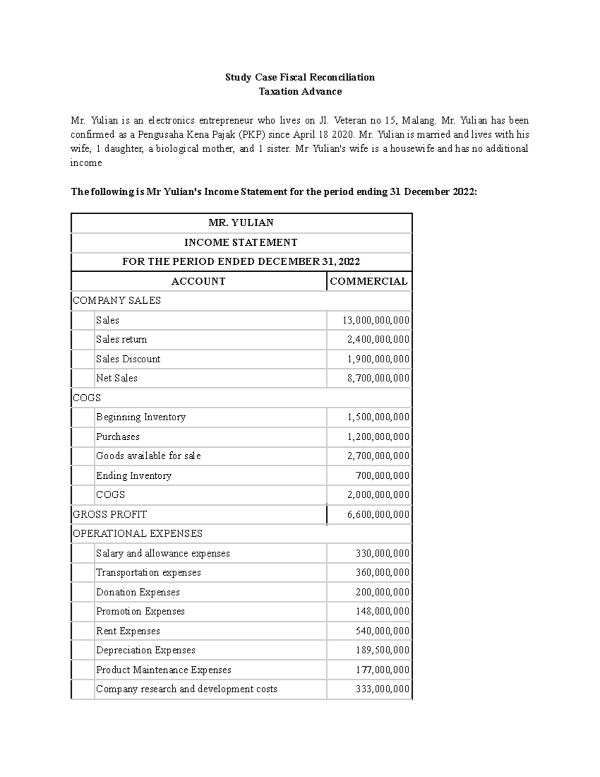 Study Case Fiscal Reconciliation - Study Case Fiscal Reconciliation ...