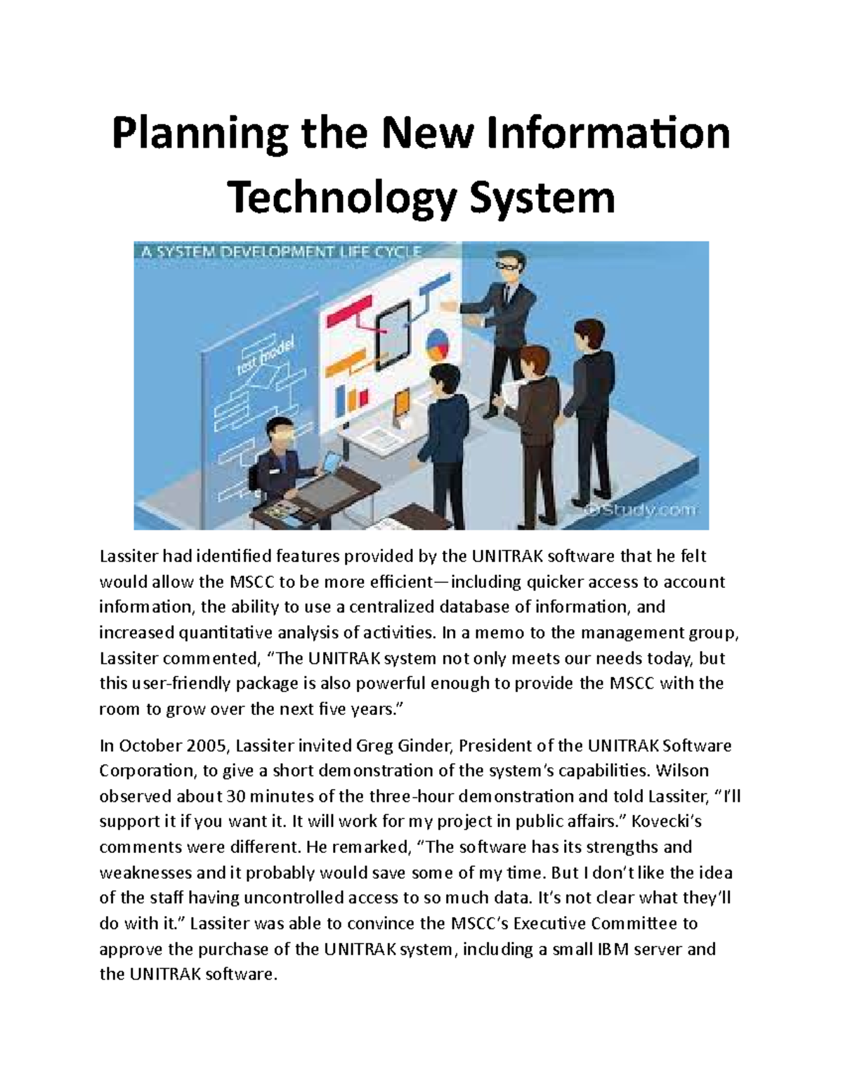 Planning the New Information Technology System - Planning the New ...