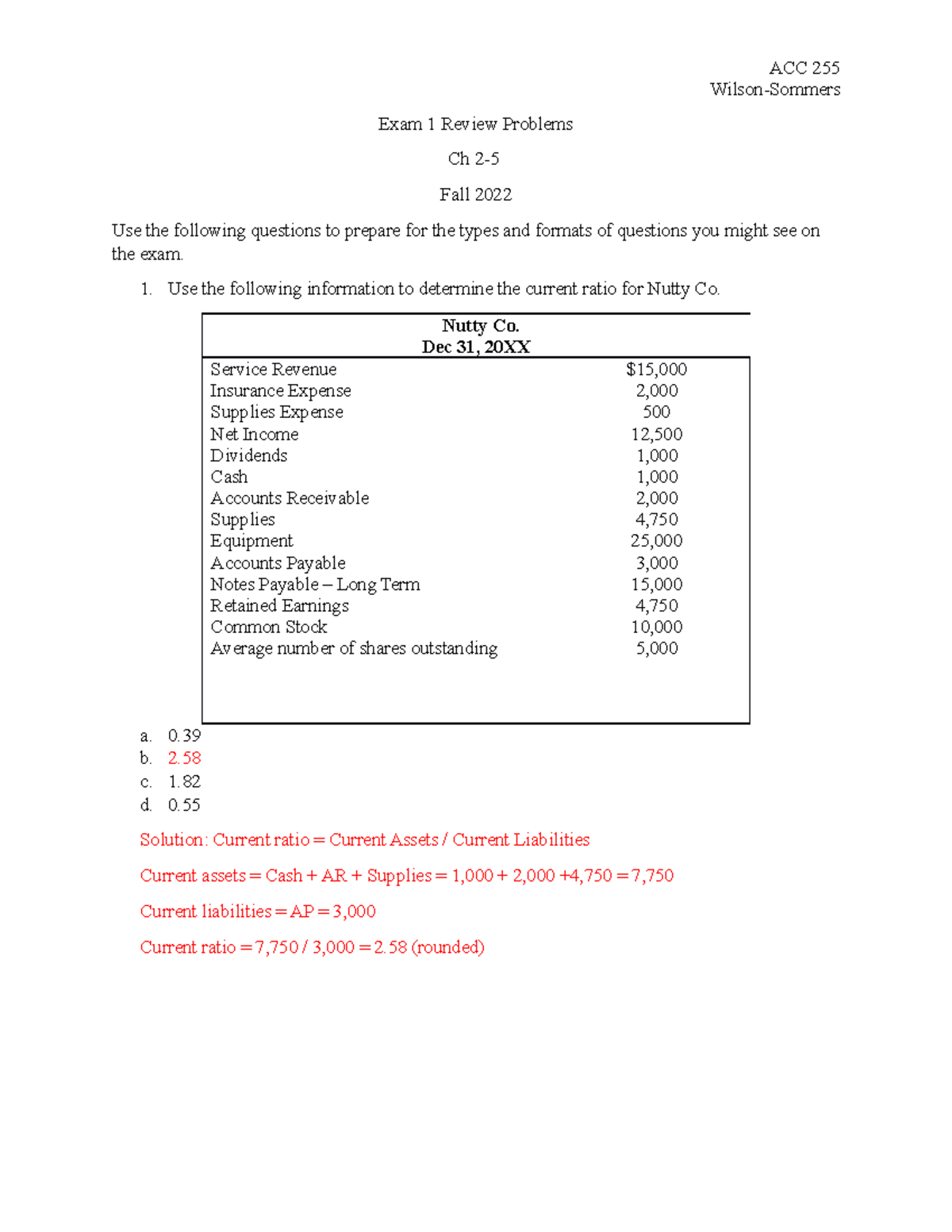 KEY F22 Exam 1 Review Materials Wilson Sommers - Wilson-Sommers Exam 1 ...