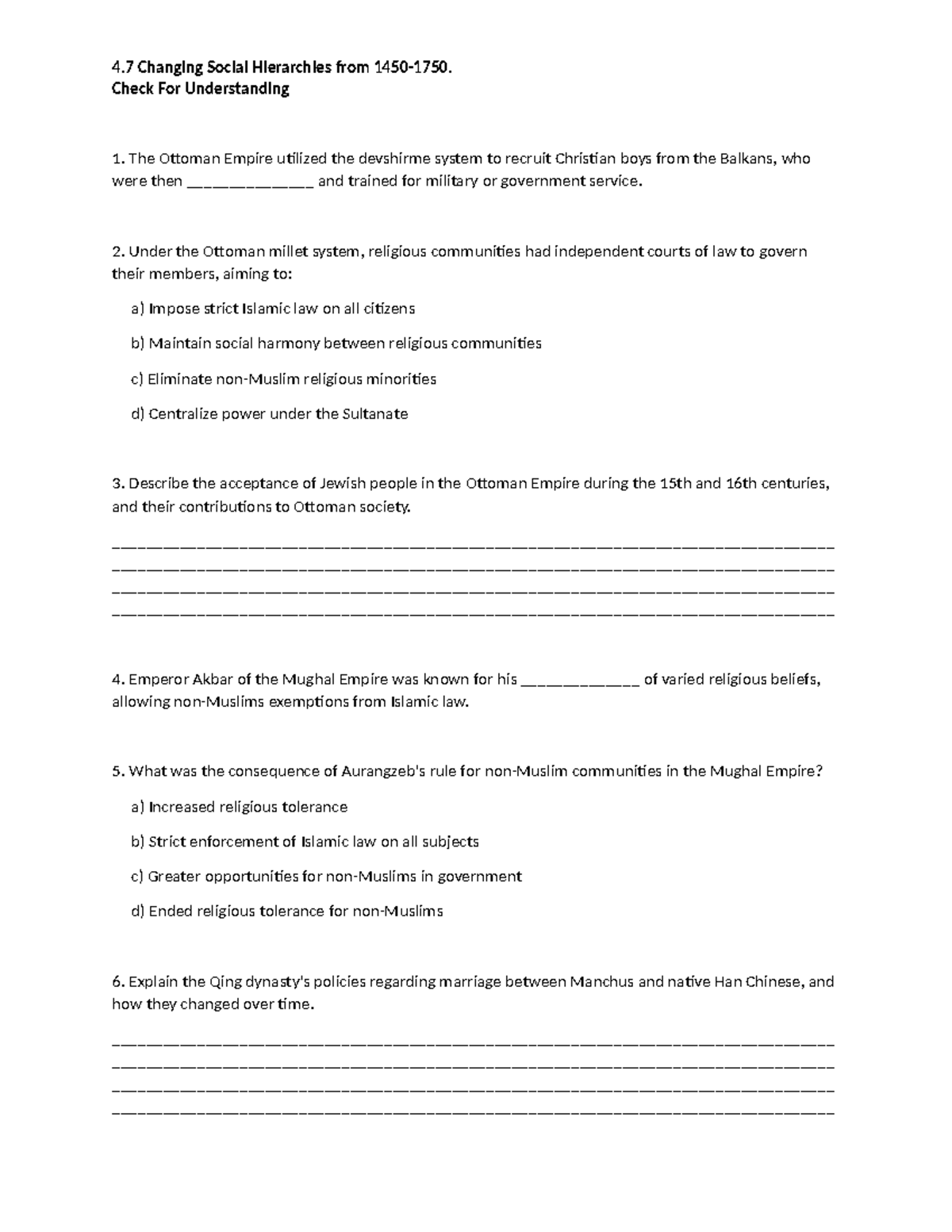 4.7 Changing Social Hierarchies from 1450-1750 - Check For ...