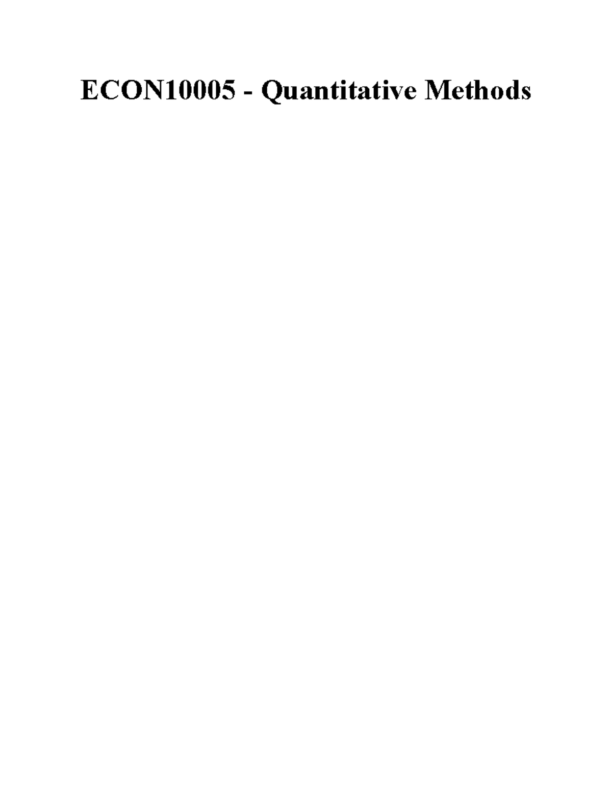 QM1 Assignment Part 1 - ECON10005 - Quantitative Methods Introduction Our insurance company is ...