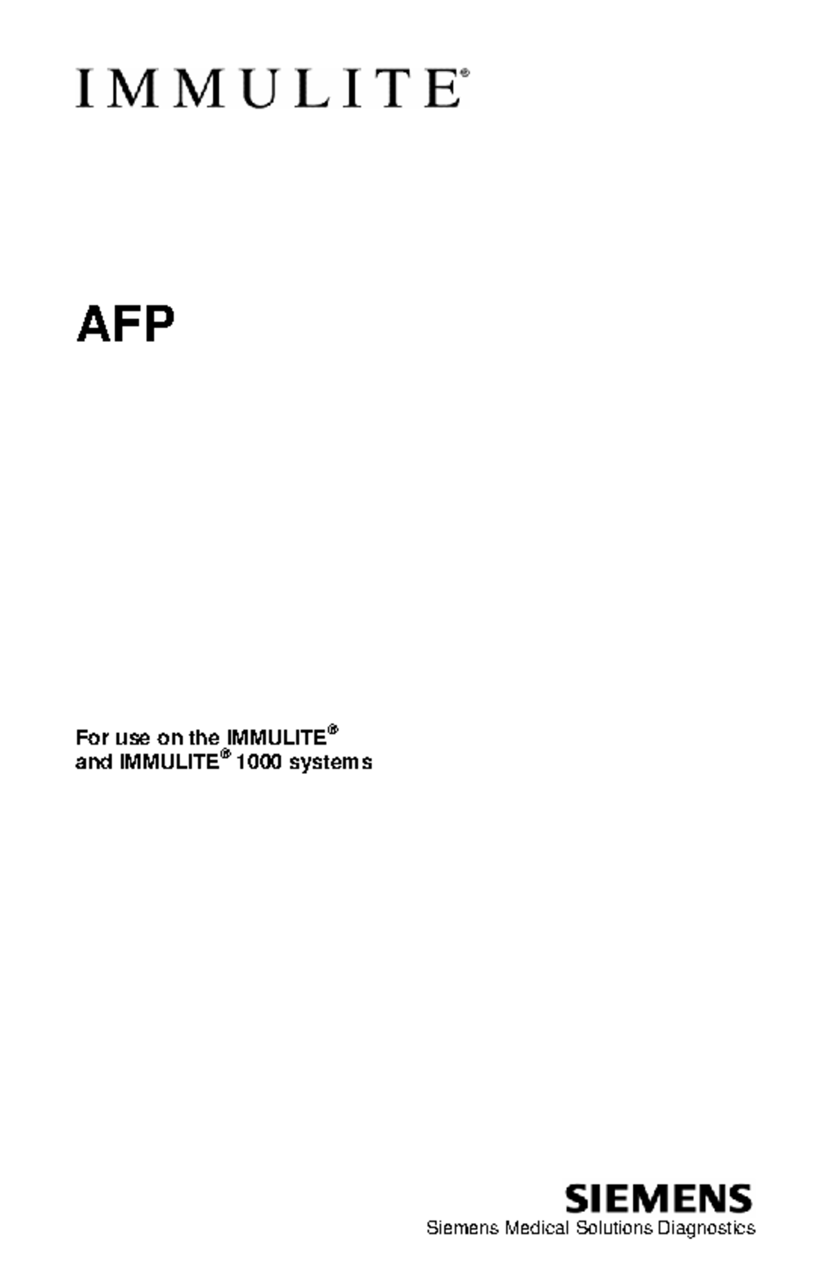 Inserto AFP Inmulite - manual - Siemens Medical Solutions Diagnostics ...