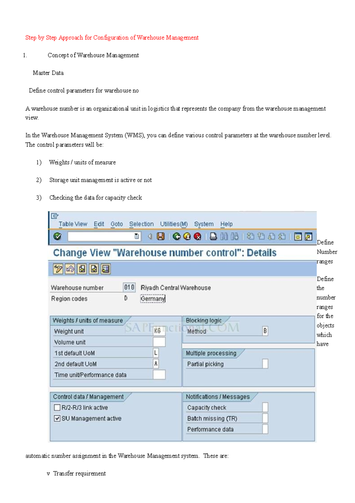 Sap-wm-config compress - Step by Step Approach for Configuration of Warehouse Management Concept ...